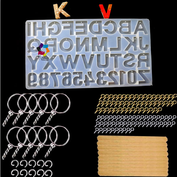Alphabet Keychain making Resin Silicone mold Kit – Khushi Handicrafts